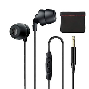 DARK WOLF Sleep Earphone,Soft Earbuds with Mic,Noise Cancelling,in-Ear earpods for Side Sleeper, 3.5mm Jack Air Travel,Snoring,Gym Meditation& Relaxation (Black)