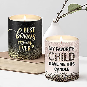 Mothers Day Gift Set for Bonus Mom - Pack of 2 10oz Scented Candles, Mother's Day Gifts for Mother-in-Law, Bonus Mom, Stepmom, Birthday Gifts for Mom