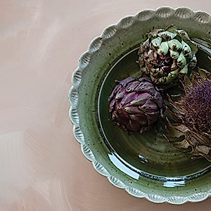 Creative Co-Op Stoneware Scalloped Edge, Ivory Bowl