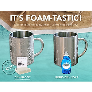 NO TOX LIFE Vegan Dish Block, 6 oz – A Solid Dish Soap for Effective Cleaning of Dishes, Pots and Pans – Ultra-Concentrated Biodegradable Formula – Fragrance and Dye Free – 2 Pack