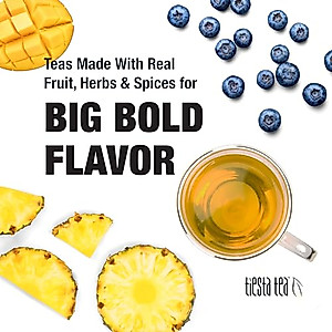 Tiesta Tea - Pineapple Blues | Blueberry Pineapple Green Tea | Premuim Tropical Loose Leaf Tea Blend | Medium Caffeinated Green Tea | Make Hot or Iced Tea & Up to 25 Cups - 2 Ounce Resealable Pouch