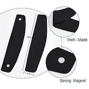 PONY DANCE Black Strong Magnetic Curtain Tiebacks - 4 Pack Outdoor/Indoor Elegant Decorative Tie Backs for Drapes, Modern Handmade Holdbacks for Window Curtains and Draperies, 18.5 x 4 Inches