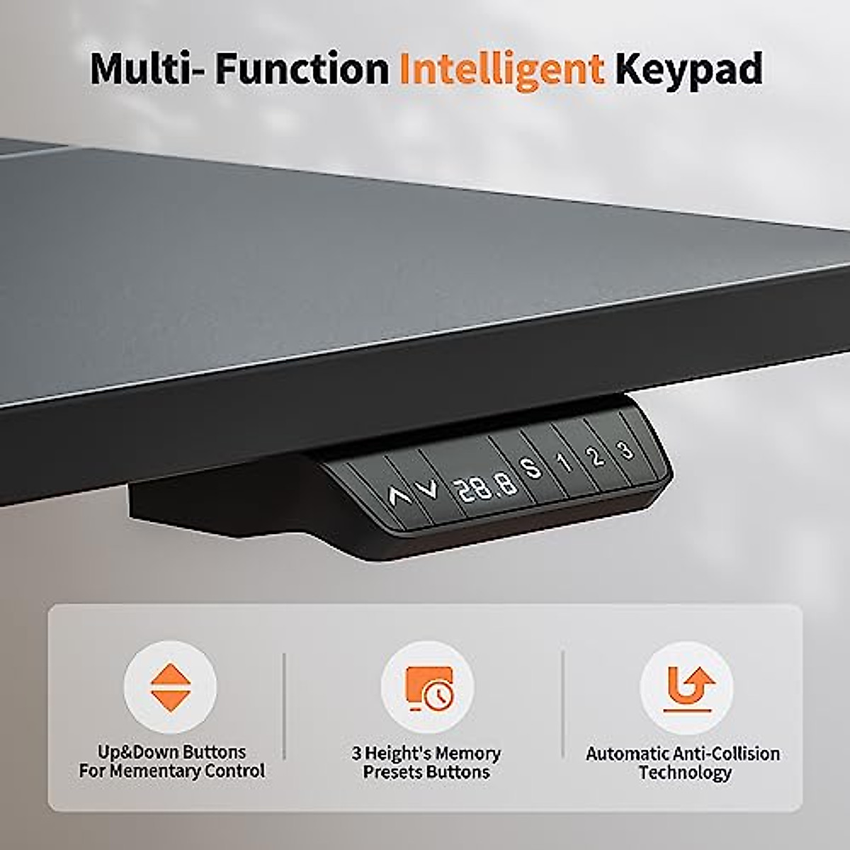 BANTI B-DJ-55BK Standing Desk, 55 inch, Black