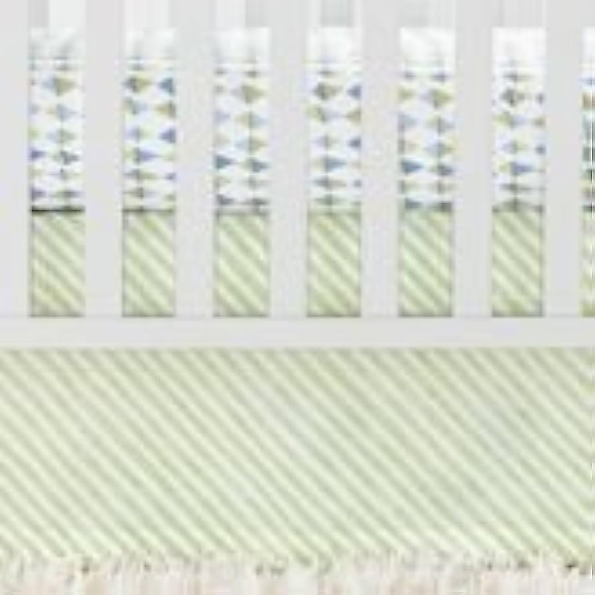 Serena and Lily Sprout Green Candy Stripe Crib Skirt