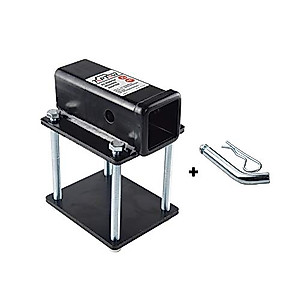 TOPTOW RV Bumper Hitch Receiver 63801P for 4 inch to 4.5 inch Beams, 2 inch Receiver Opening, Fits for Bike Racks, Cargo Carriers Camper-on