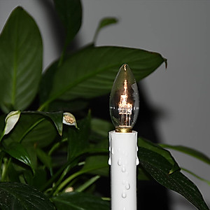 GOOTHY 6 Pack C26 LED Replacement Bulbs, 3V Glass Clear Torpedo Tip Light Bulbs, E12 Candelabra Base LED Light Bulbs for 12 Inch Battery Operated LED Window Candles Lamps, Christmas Decorative