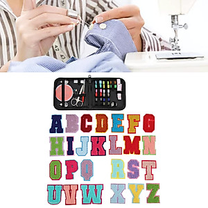 Sewing Kit Handbag Packaging - Portable 14pcs Spools, 26pcs Cloth Sticker - DIY Emergency Needle Thread Set for Dress Making - Sewing Kit Travel Sewing Kit - Sewing Supplies