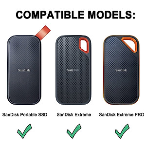 Lacdo Hard Carrying Case for SanDisk Extreme Pro/SanDisk Extreme Portable External SSD 500GB 1TB 2TB 4TB USB-C Solid State Drive EVA Shockproof Water Repellent Protective Storage Travel Bag, Black