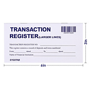 24PCS Larger Lines Check registers for Personal Checkbook