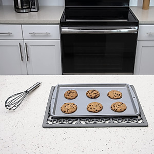 GASARÉ, Extra Large, Thick, Silicone Trivet for Hot Dishes, Pots, and Pans, Heat Resistant Mat for Countertop, Hot Pad for Kitchen, Easy to Clean, 16 x 12 x 3/8 Inches, Gray