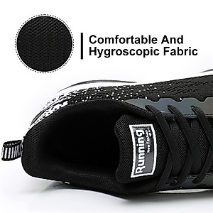 Dannto Women's Lightweight Walking Sneakers Air Cushion Tennis Athletic Running Fashion Sport Shoes for Girls Black Size 9