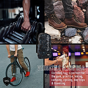 EDGE SPORTS Unisex Crossbody Sling Bag Day Bag for the Gym, Hiking, Running, Training, and Travel (Green Camo)