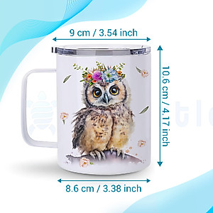 Hyturtle Owl Cup Gifts - Just A Girl Who Loves Owls Coffee Mug, Stainless Steel 12oz - Owl Gifts for Women, Cute Animal Lover Gift for Girls, Daughter on Birthday or Christmas