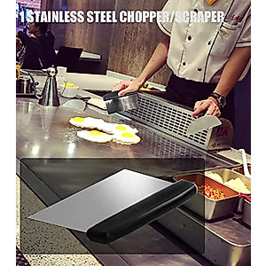 FIFIT KITCHEN Flat Top Griddle Accessory Tool Kit 6 Pieces, 2 Bottles,2 Spatulas, Chopper Scrapper And Tong Perfect Fit For Cooking Indoor Or Outdoor