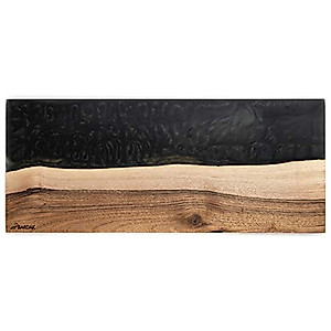 BARDAK Large Luxury Wooden Cheese Board, Charcuterie Platter & Serving Tray, Handmade Wine & Cheese Board Gift, Housewarming Gifts for Couples, Unique Wood Epoxy River Board