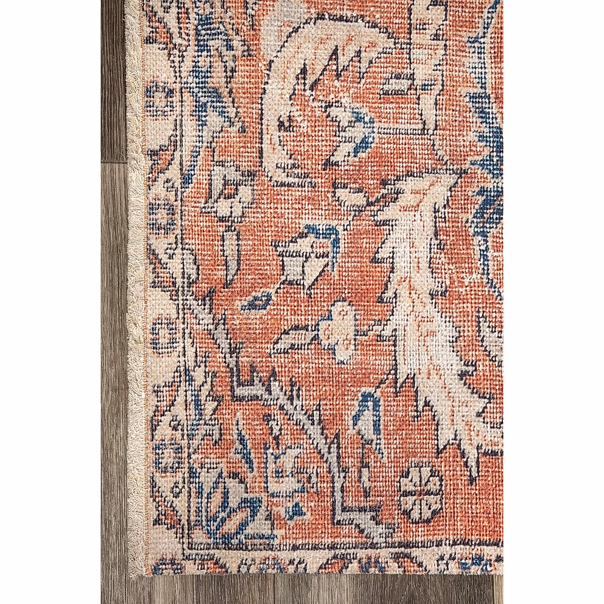 nuLOOM Sariyah Printed Floral Machine Washable Area Rug, 5x8, Rust