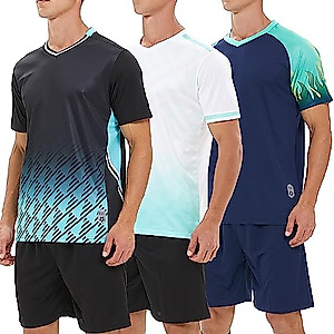6 Pack Gym Shirts for Men Workout Set Athletic Clothes Outfits Gym Active Athletic Basketball Running Shirts Shorts