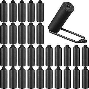 WILLBOND 40 Pieces Sponge Hair Rollers Satin Rollers for Black Hair Soft Hair Curler Flexible Styling Curlers Wave Curlers for Hairdressing Hair Styling (0.8 Inch, Black)