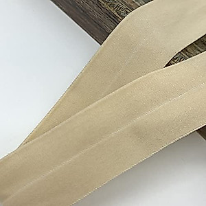 10/15/20/25mm 5yards Khaki Elastic Ribbon Fold Over Elastic Lace Trim for Sewing Waist Band Garment Accessory