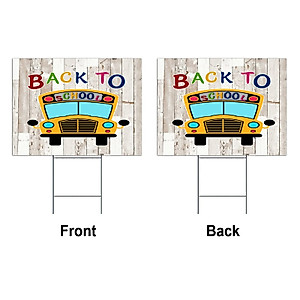 Back to School Lawn Sign Lawn Yard Decorations for Businesses 18x24 Inch Funny Lawn Signs with Stakes Preschool Kindergarten 1st Grade Corrugated Plastic Lawn Signs with Stakes for Rent House