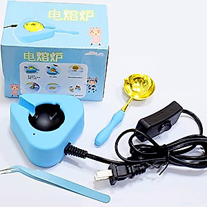 Wax Seal Warmer Wax Seal Kit with Spoon and Tweezers, Great Tool for Melting Wax Seal Sticks Sealing Wax Beads (Electric Wax Seal Warmer)