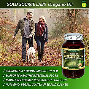 Wild Oregano Oil Capsules - 120 Liquid Veggie Softgels - Pure Standardized Wild Oregano Leaf Extract offers 70% Carvacrol (32 mg) for Immune System Health - Non GMO, Vegan, Gluten Free