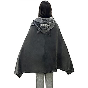 KINOMOTO Anime Hooded Cloak Flannel Cape Hoodies for Sleep Nap Blanket Grey