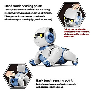 SENBYOWEI Smart Interactive Robot Dog Toy for Kids with Voice & Touch Control Dancing Pet RC Animal Toy for Boys & Girls Ages 3,4,5,6,7,8,9,10 Year Old and up Realistic Mini Pet Dog Robot Simulator