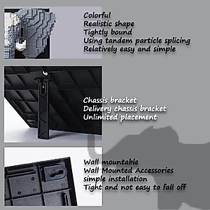 BDYDT Wall Art Elephant Building Blocks Set; A Wall Decor Set for Adults Who Love Creative Hobbies(1625 Pieces) Toys Gifts for Kid and Adult