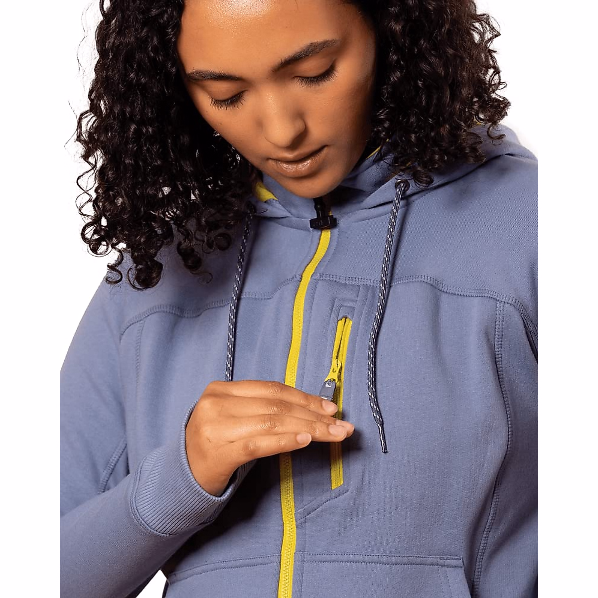 RTIC Womens Water-Repellent Zip Up Hoodie, Long Sleeve Hooded Zip Sweatshirt Jacket Water Resistant Outdoor Clothing, Cobalt, X-Large
