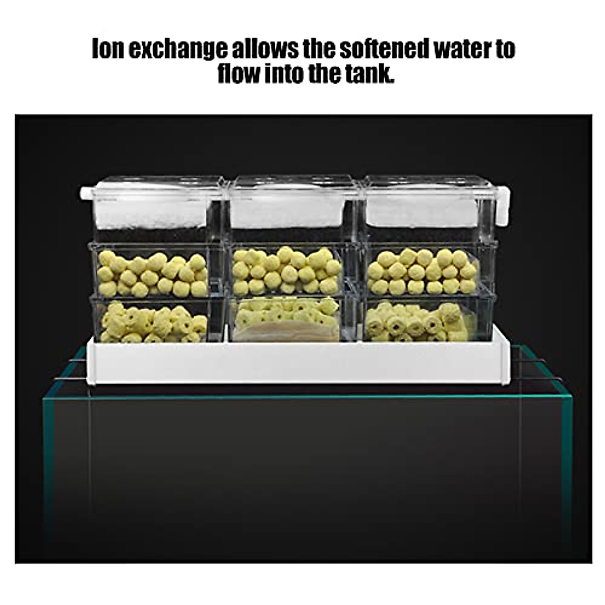 GLOGLOW Aquarium Water Softening Resin, 500ml Gh Reducing Agent Soft Water Pillow Underwater Ion Exchange Filter Fish Tank Water Softening Device