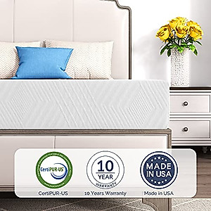 IULULU Twin Mattress, 8-Inch Twin Memory Foam Mattress - Green Tea Gel Infused, Medium-Firm for Cool Sleep and Pressure Relief Mattress in a Box, CertiPUR-US Certified