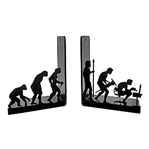HeavenlyKraft Human Evolution Decor Decorative BOOKENDS Metal BOOKENDS for Shelves Office BOOKENDS Book Stopper for Heavy Books BOOKENDS Metal Library BOOKENDS Book Ends Book Holder