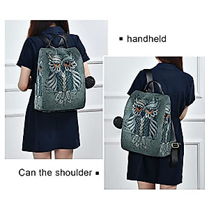 ALAZA Vintage Owl Backpack Purse for Women Travel Casual Daypack College Bookbag Work Business Ladies Shoulder Bag