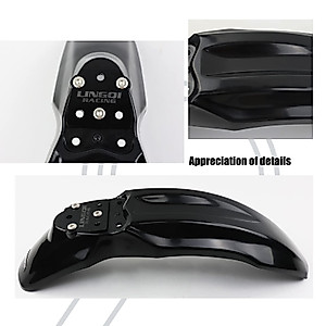 LINGQI RACING Modified Upgrade Front Fender for SURRON Light Bee With Strong Iron Bracket, Front Mudguard Fit to SUR RON E-bike (YELLOW)