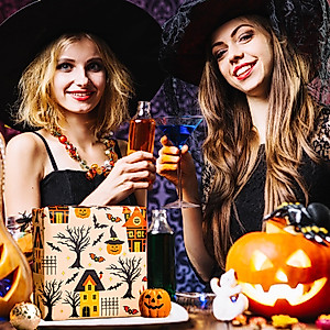 Yarcony Halloween Wrapping Paper Roll - 17 Inch X 33 Feet - Metallic Foil Classic Orange Haunted House, Pumpkin and Bat Pattern Gift Wrap Paper Sheet for Halloween's Day, Holiday Decorations, Birthday