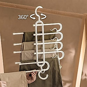 IULJH Multi-Layer Hanger Hanging Pants Storage Artifact Multi-Functional Pants Rack Folding Magic Pants Clip