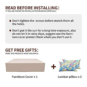 Valita 7 Piece Outdoor PE Wicker Furniture Set, Patio Black Rattan Sectional Sofa Couch with Washable Khaki Cushions…