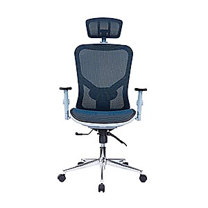 Techni Mobili Mesh Office Chair - High Back Computer Desk Chair with Adjustable Arms, Headrest, & Lumbar Support - Ergonomic Chair with Seat Cushion, Wheels, & Reclining Tilt Lock