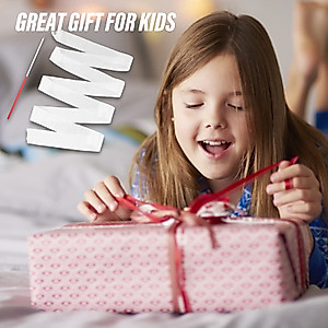 Grevosea 4 PCS Gymnastics Ribbon,Dance Ribbons Rhythmic Dancing Streamers White Ribbon Baton Twirling Wands for Twirling Artistic Dancing Gymnastics Kids Talent Shows Gymnastic Training