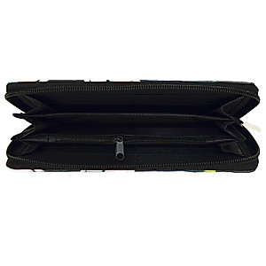 Kolacoo Floral Pattern Long Wallet Cute Tropical Flower Printed Zipper Clutch Purse Card Holder (Floral 1)