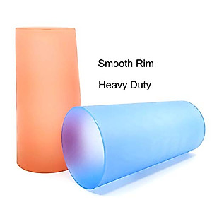 Unbreakable 26-ounce Plastic Tumbler Drinking Glasses, Set of 12 Multicolor, Bright Color- Dishwasher safe, BPA Free