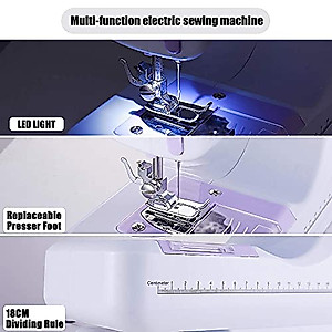 rxmeili Sewing Machine Portable mini Electric Sewing Machine for beginners 12 Built-in Stitches 2 Speed with Foot Pedal，Light, Storage Drawer