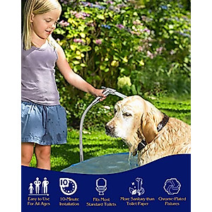 4 Mode Handheld Bidet Sprayer for Toilet Kit (Chrome) - Toilet Bidet Handheld Sprayer,Handheld Bidet for Personal Hygiene,Stainless Steel Bidet Hose,Brass T-Valve,Baby Cloth Diaper Sprayer