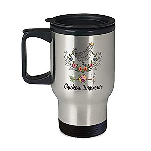 Funny Chicken Lover Cup - Boho Mug, Chicken Whisperer - 14oz Coffee, Tea Travel Mug