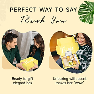 Thank You Gifts for Women, 7PCS Employee Appreciation Gifts Baskets for Women, Thank You Appreciation Gifts for Coworkers Teacher Principal Boss Secretary Nurse - Spa Gratitude Glass Cup Gift Box