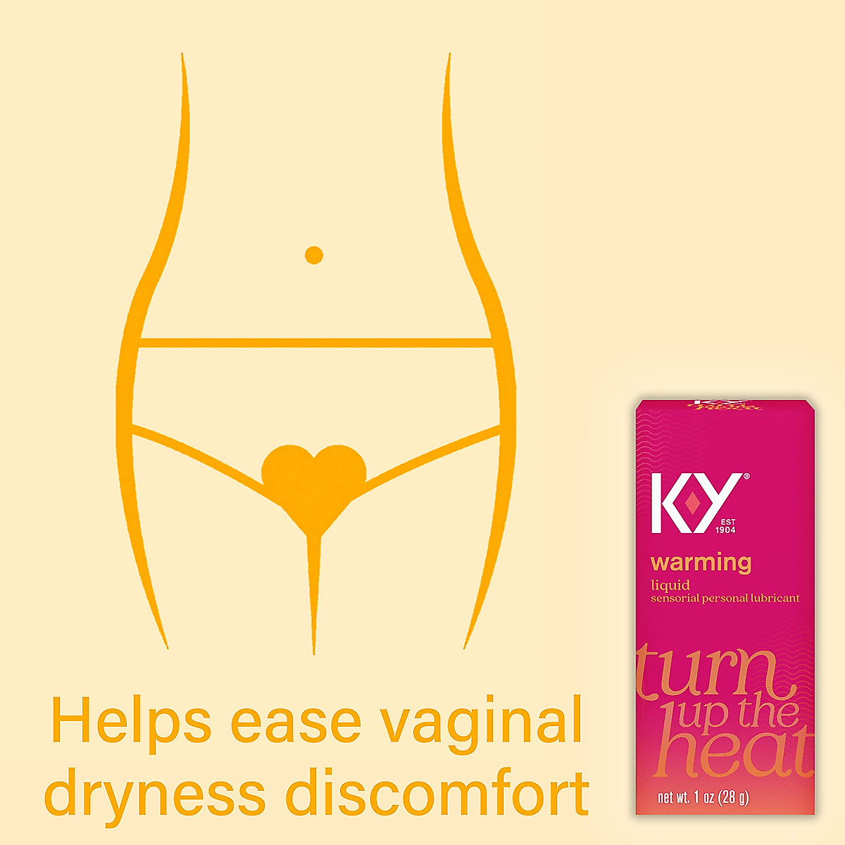 K-Y Warming Liquid Lube, Sensorial Personal Lubricant, Glycerin Based Formula, Safe to Use with Latex Condoms, For Men, Women and Couples, 1 Oz (Pack of 4)