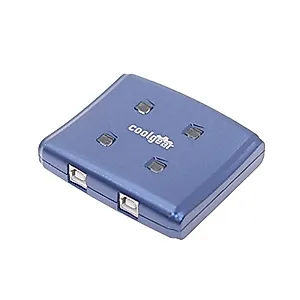 USBGear Blue USB Switch with USB 2.0 high Speed Allows 4 Computers to 1 Device