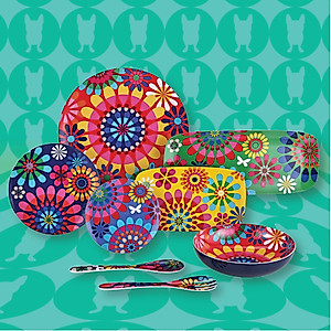 French Bull Melamine Dinnerware Shatterproof BPA Free Dishwasher Safe Large Serving Bowl, Salad Bowl, Pasta Bowl, For Soup, Dessert, Kitchen, Mixing, Fruit (11" Serving Bowl, Festival)