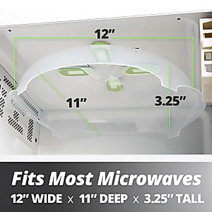 Magnetic Microwave Splatter Cover Shield Guard For Food Plate Dish for Microwave Oven Cooking Anti-Splatter Lid with Steam Vents BPA Free Large | Green Hover Cover